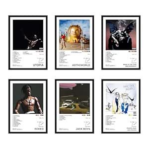 CodersParadise Wood Travis Scott Wall Poster Frames - Pack Of 6 | 8 X ...