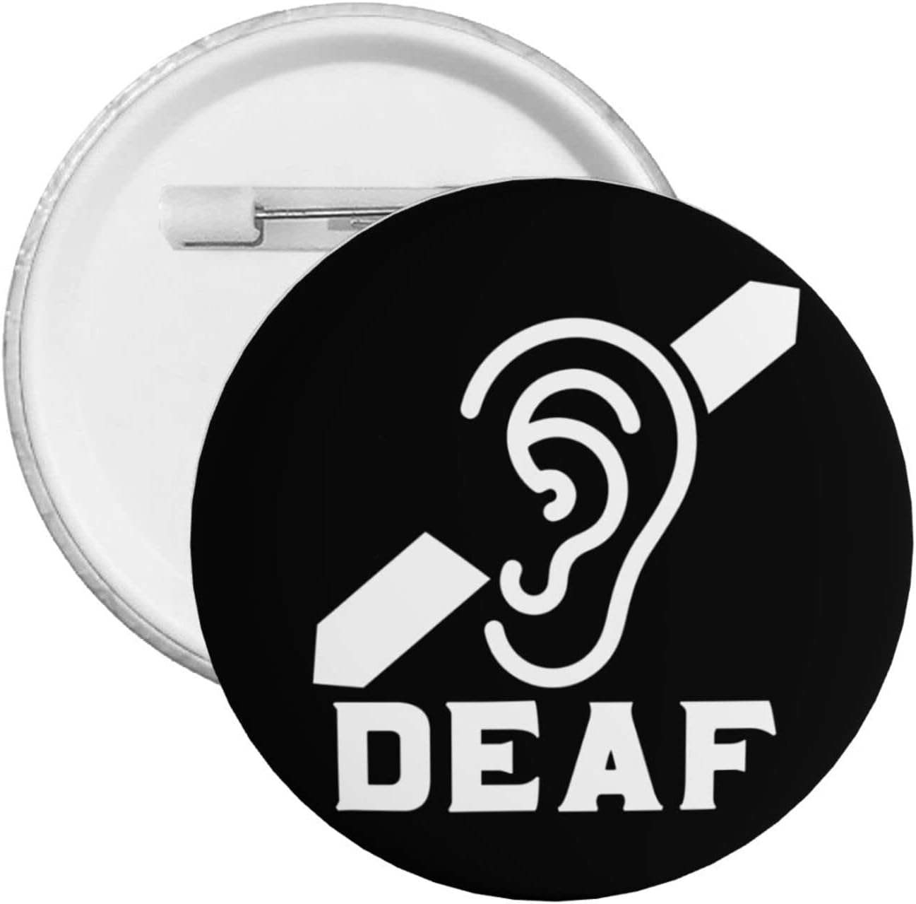 Amazon.com : Deaf Awareness Badge Round Badge Pins Circle Shape Button ...