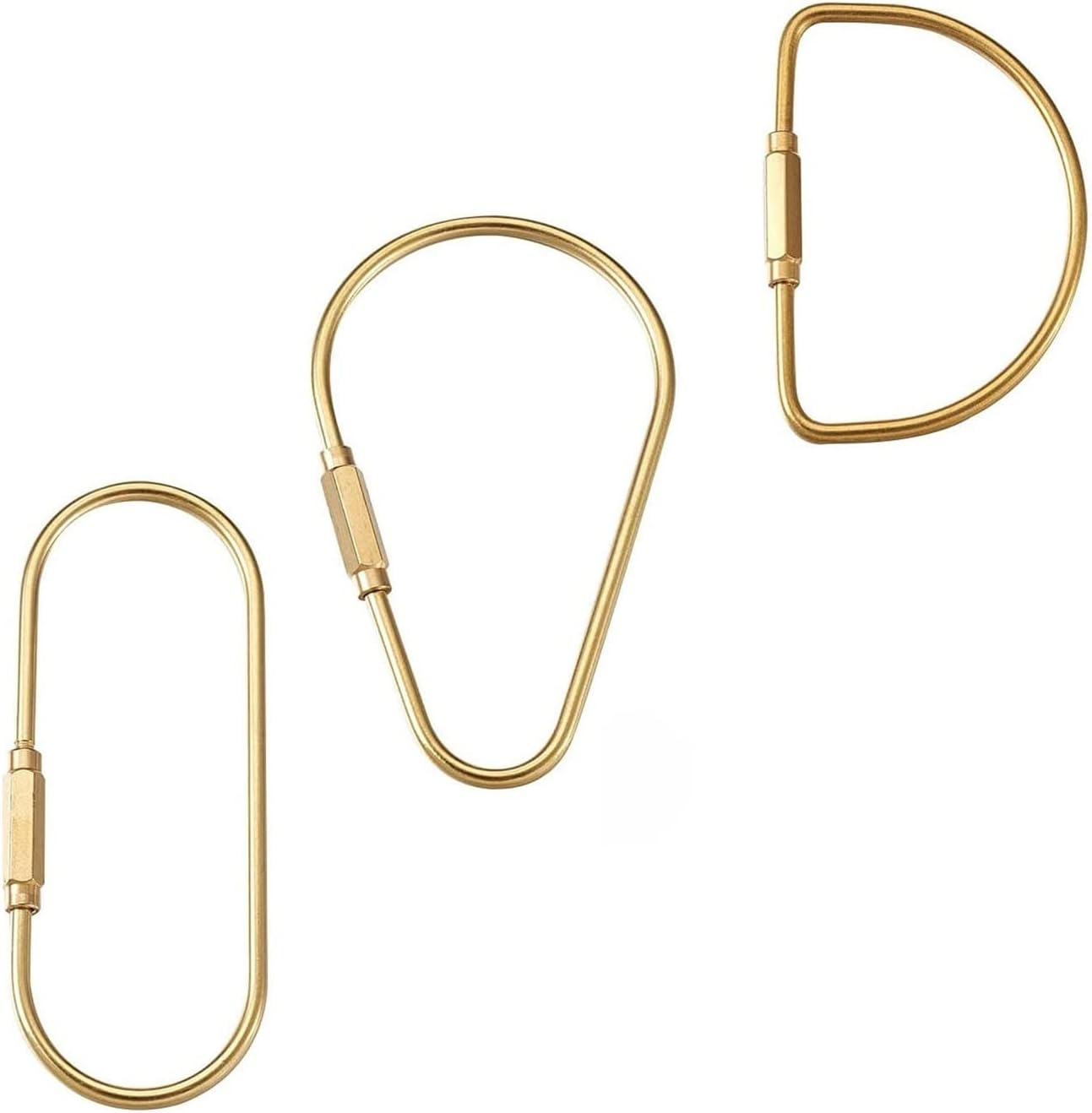 Amazon.com: Somswcpass 3 Pcs Brass Screw Lock Keychain EDC Key Chain ...