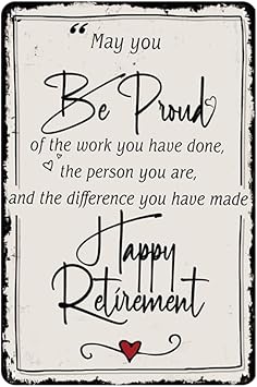 Amazon.com: YOYI ART Retirement Metal Sign - Happy Retirement, Vintage ...