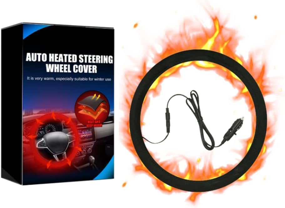 Amazon.com: Heated Steering Wheel Cover,15" Steering Wheel Warmer,12V ...