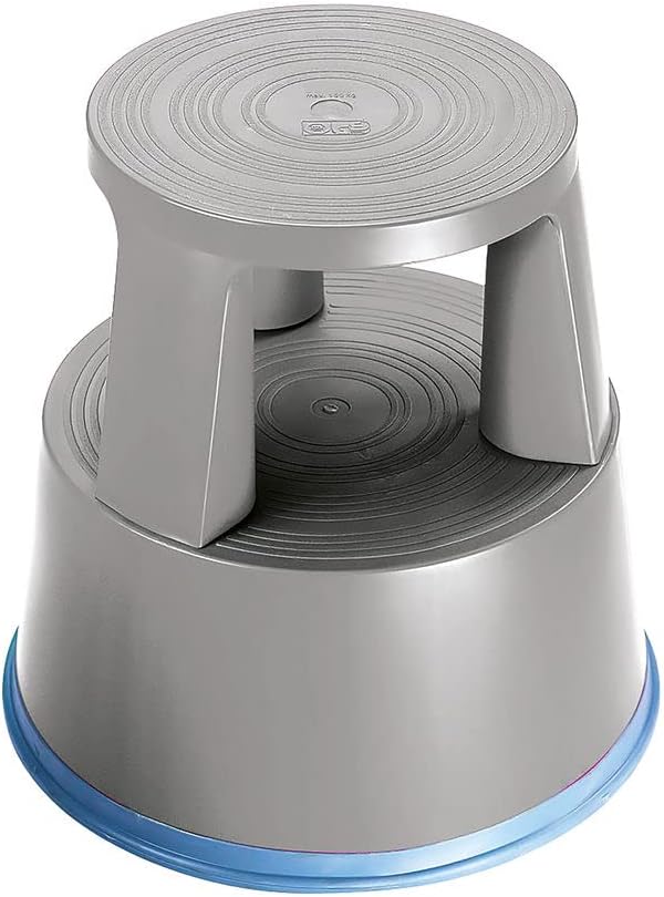 2Work Plastic Step Stool with Non-Slip Rubber Base 430mm Light Grey T7 ...