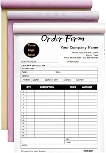 Amazon.com : Custom order form Custom 2 Part/3 Part order form, Custom ...