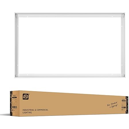 ASD 2x4 Surface Mount Frame for LED Flat Panel Light - Aluminum Surface Mounting Bracket Kit for ...