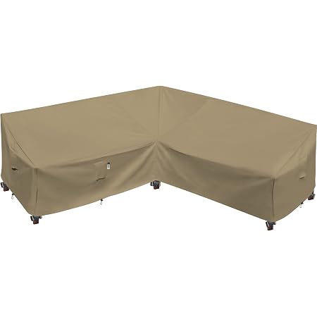 Amazon.com: ULTCOVER Patio L-Shaped Left Facing Sofa Cover Waterproof ...