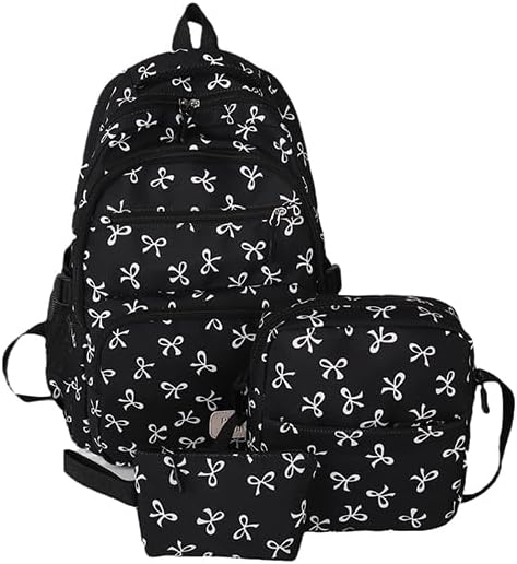 Amazon.com | jingyuKJ Coquette Bow Backpack - Cute Kawaii Backpack Set ...