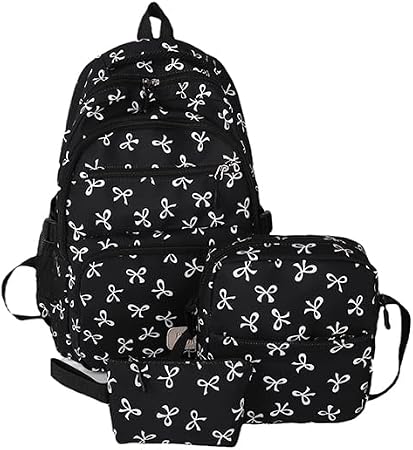 Amazon.com | jingyuKJ Coquette Bow Backpack - Cute Kawaii Backpack Set ...