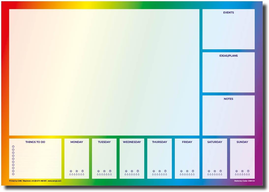 Durable Desk Mat with 2-Year Calendar & Weekly Schedule - 59 x 42cm ...