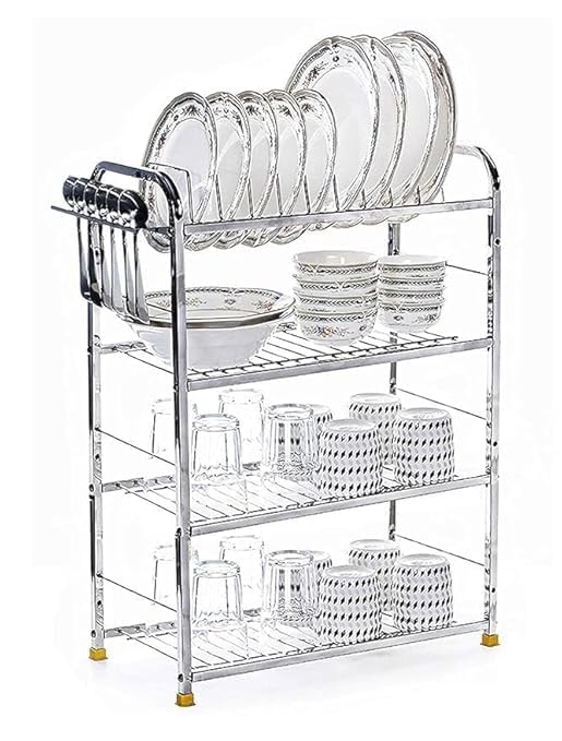 Ashu Khan Industries Wall Mount Kitchen Utensils Dish Rack | Stainless ...