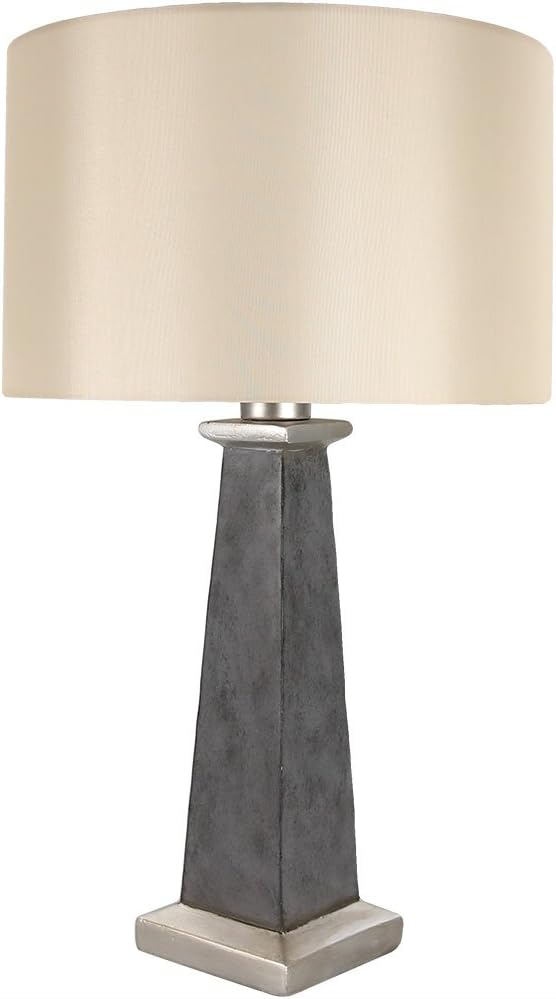 Sunnydaze Indoor/Outdoor Modern Concrete Pillar Table Lamp, 27 Inch ...
