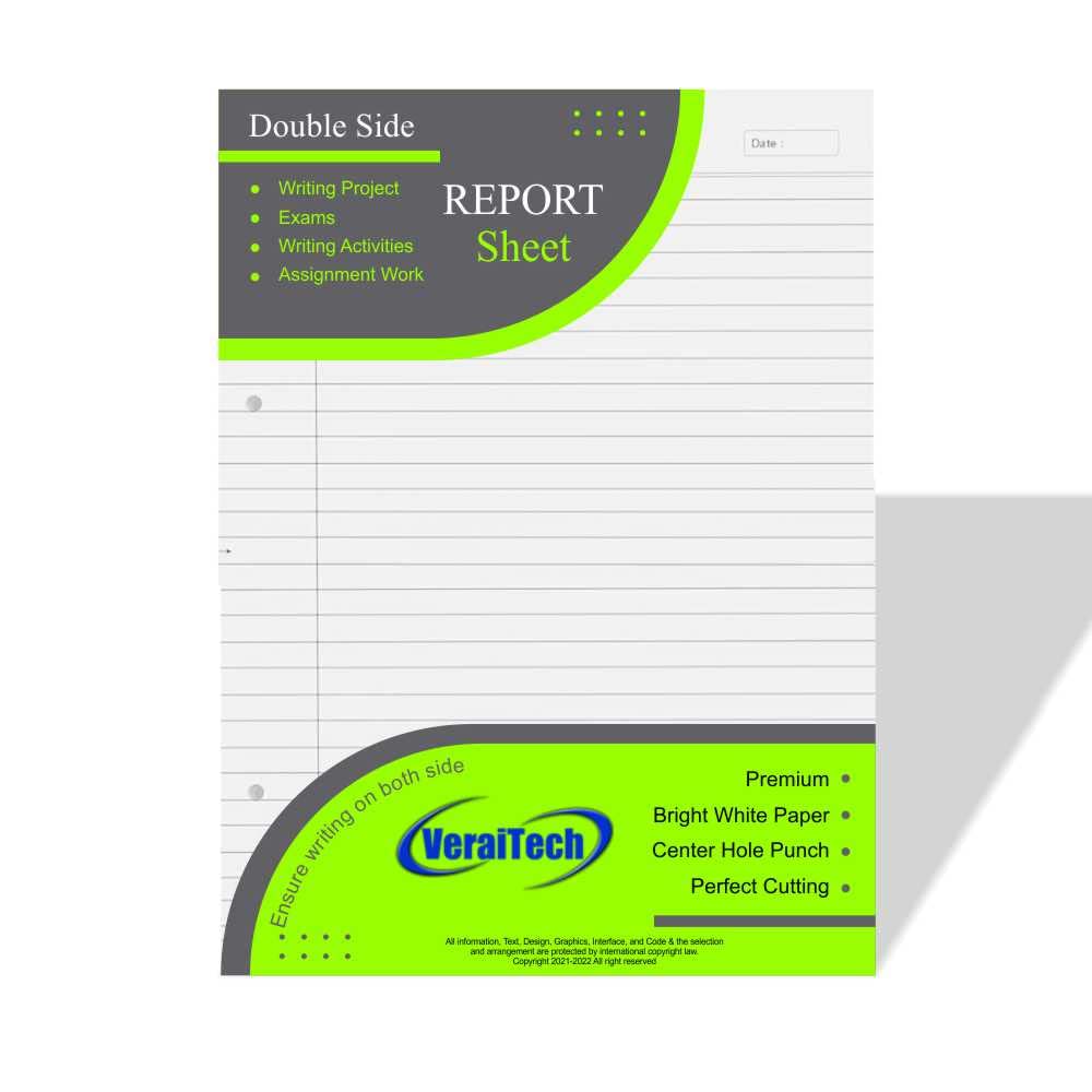 Buy Veraitech A4 Ruled Paper,Double Side Ruled Paper Examination Paper ...