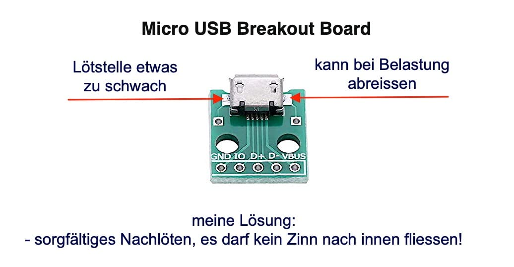 Keenso Micro USB Buchse 10 Stück Micro USB Buchse Micro USB Breakout ...