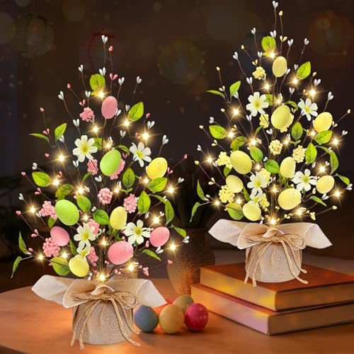 Amazon.com: 2 Pack & Timer - Easter Decorations, 18 Inch Lighted Easter ...