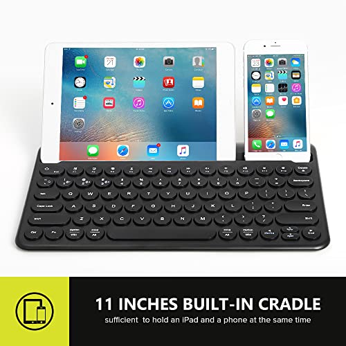 DeLUX K2213V Bluetooth Keyboard, Ultra Slim, Rechargeable Wireless ...