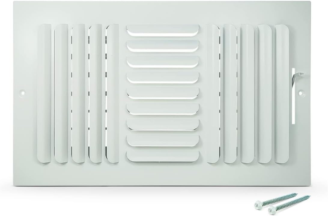 EVERICA 14" x 8" White All-Steel Three-Way Fixed Curved Blades AC ...