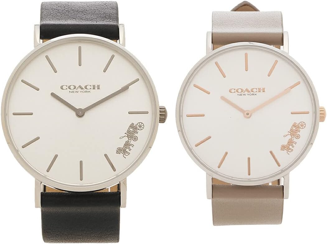 Amazon.co.jp: [コーチ]時計 ペアウォッチ レディース メンズ ペリー 36mm クォーツ ホワイト ブラック ベージュ ...