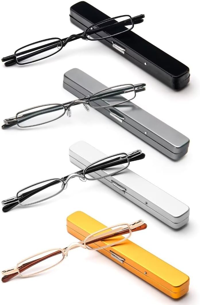 Amazon.com: COVESATO Half Frame Reading Glasses, Half Metal Moon ...