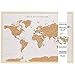 Splosh Travel Map - Large World Map Pin Board in White, Wooden Frame ...