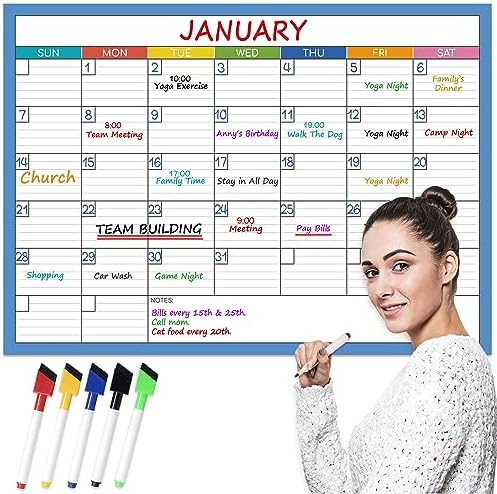 Amazon.com: Large Dry Erase Calendar for Wall, 40" by 27.5", Monthly ...