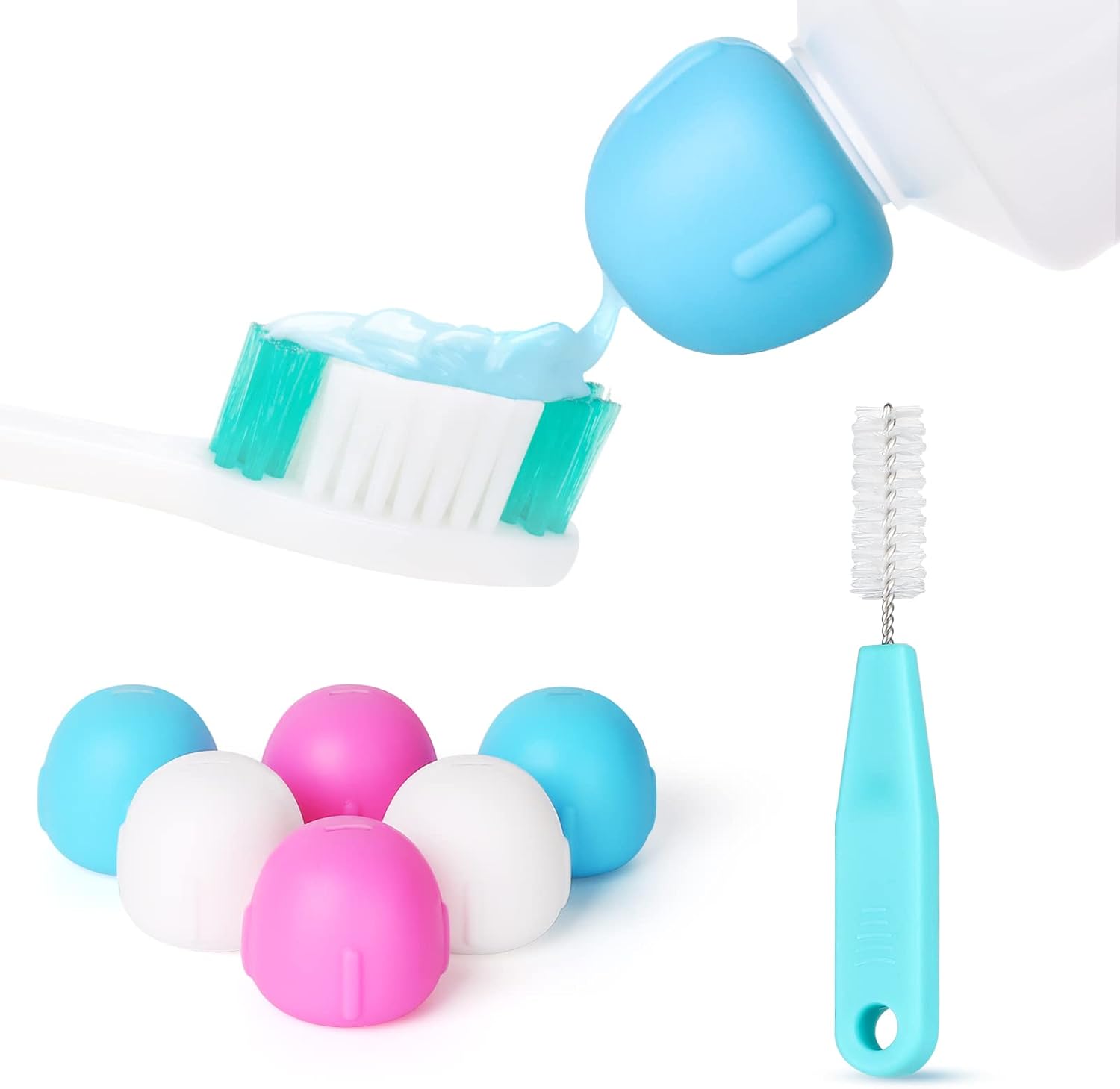 Amazon.com : FRSISI Toothpaste Caps with Cleaning Brush,Self Closing ...