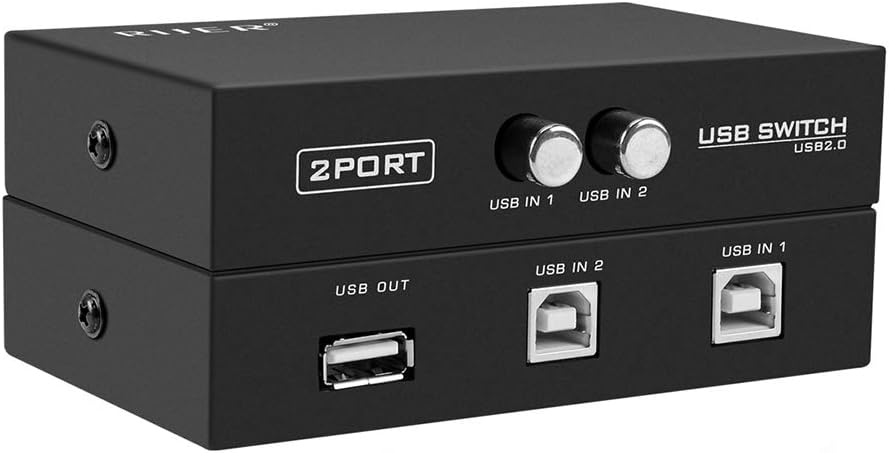 Amazon.com: RIJER 1 to 2 USB Splitter, 2 Port USB 2.0 Selector Switch 2 ...