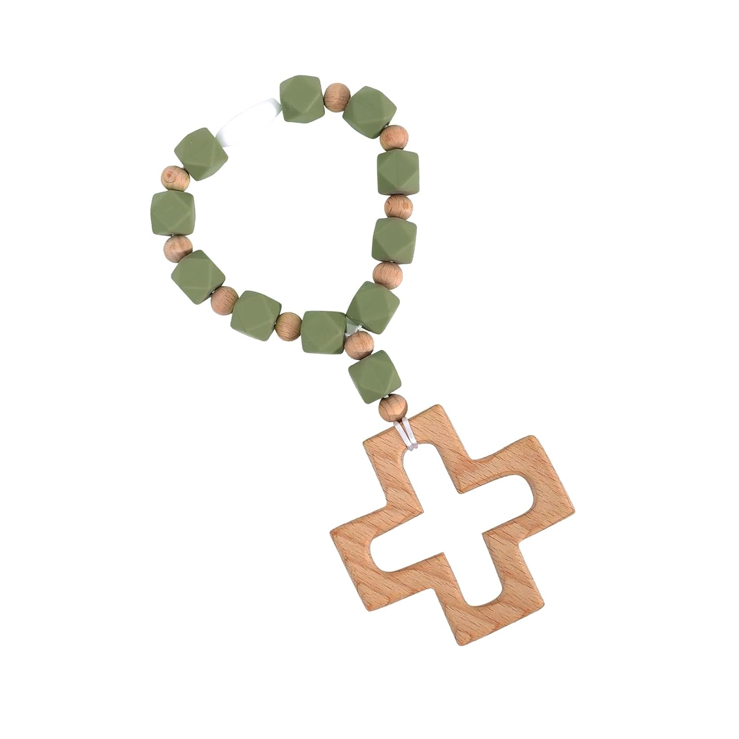 Amazon.com : Silicone Ten-Year Rosary, Cross Baptism Silicone Rosary ...