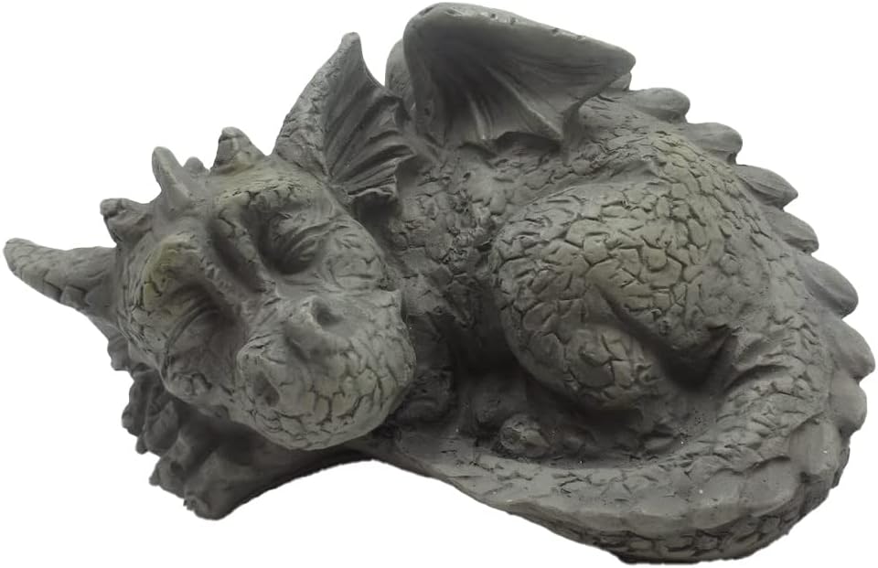 G&H Decor - Sleeping Baby Dragon Garden Statue - Draconic Ornament Hand ...
