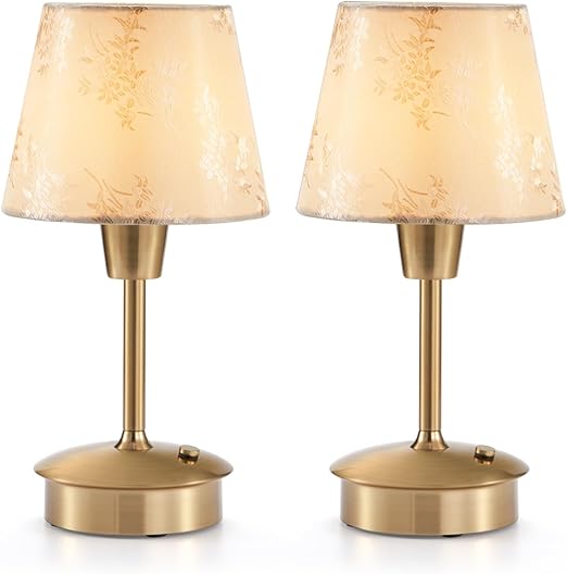 2 Pack Small Cordless Rechargeable Table Lamp, 5200mAh Battery Operated ...