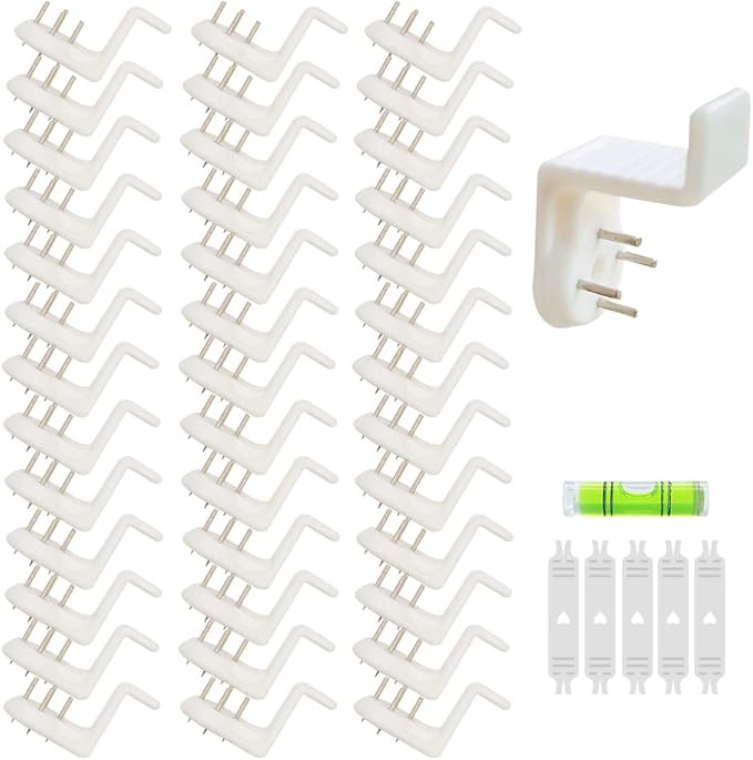 HLIWS Non-Trace Picture Hook for Hard Wall Set-40 Pcs Aluminium Picture ...