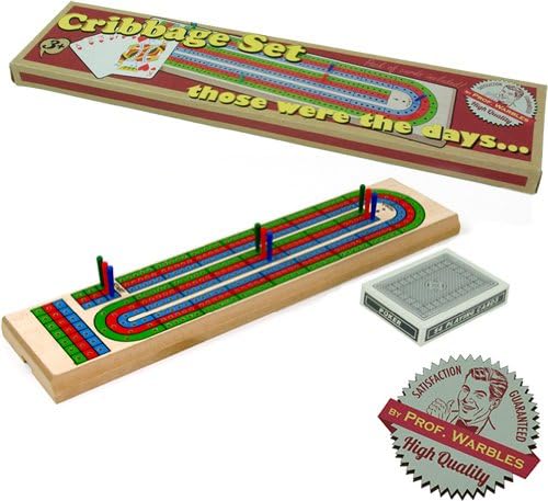 Retro Cribbage set 3 track cribb board, cards and pegs : Amazon.co.uk ...