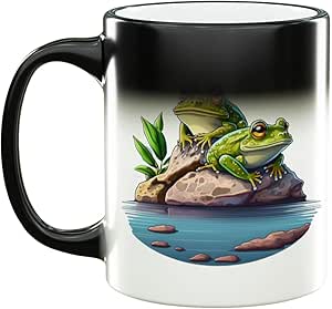 Amazon.com | Cartoon Style Cute Frogs Magic Mug, Heat Sensitive Color ...
