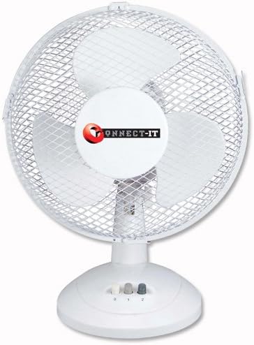 Fridgemaster Desk Fan Oscillating Silent Non-tilt 2-Speed Cable 2m Dia ...