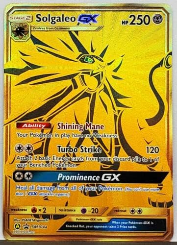 Carte promotionnelle Pokémon Solgaleo GX SM104A Gold Full Art - Carte à ...