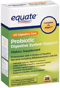 Equate - Probiotic, Digestive System Support, 4X Digestive Care, 28 ...
