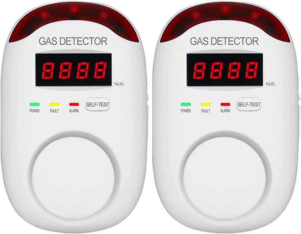 Natural Gas Detector, Plug-in Home Gas Alarm and Monitor, Propane Gas ...