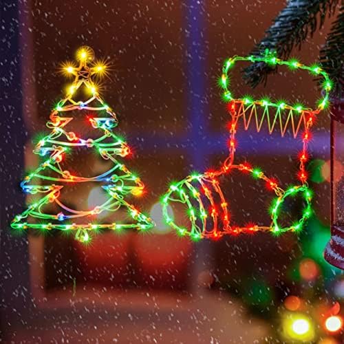 Amazon.com : Hiboom Christmas Tree Window Lights Decorations, 8 ...