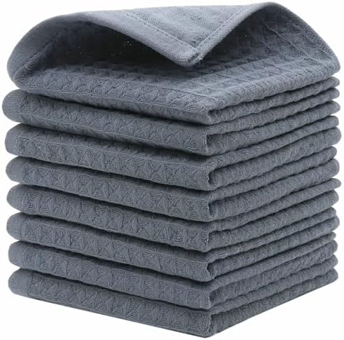 Amazon.com: PPAXL Cotton Grid Dish Cloths, Terry Cleaning Rags, 12 x 12 ...