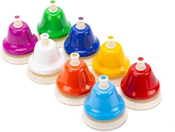 CeleMoon Desk Bells for Kids - 8 Note Colorful Metal Handbells Set with ...
