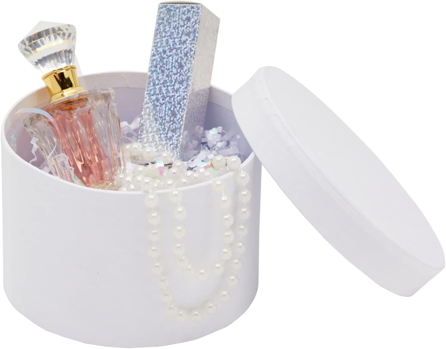 Round Nesting Boxes with Lids, White Paper Gift Box Set (4 Sizes, 4 ...