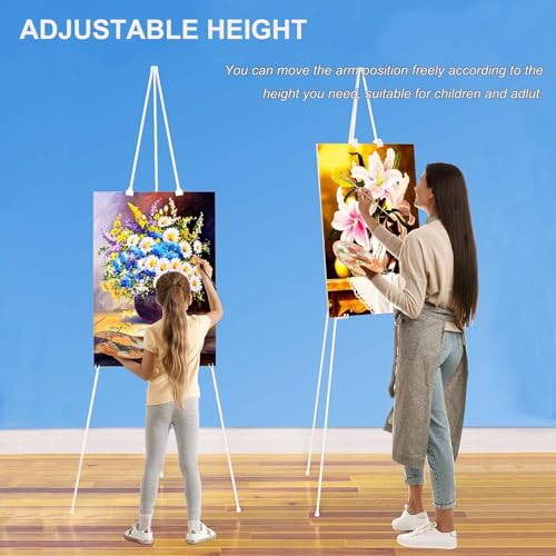 168cm/66″ White Easel Stand, Foldable High Easel Stand for Display ...