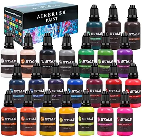 Amazon.com: Airbrush-Paint 24 Colors Airbrush Paint Set 24x30ml Colors ...