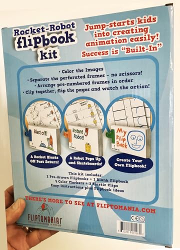 Snapklik.com : Fliptomania Make Your Own Flipbook Kit: Rocket And Robot