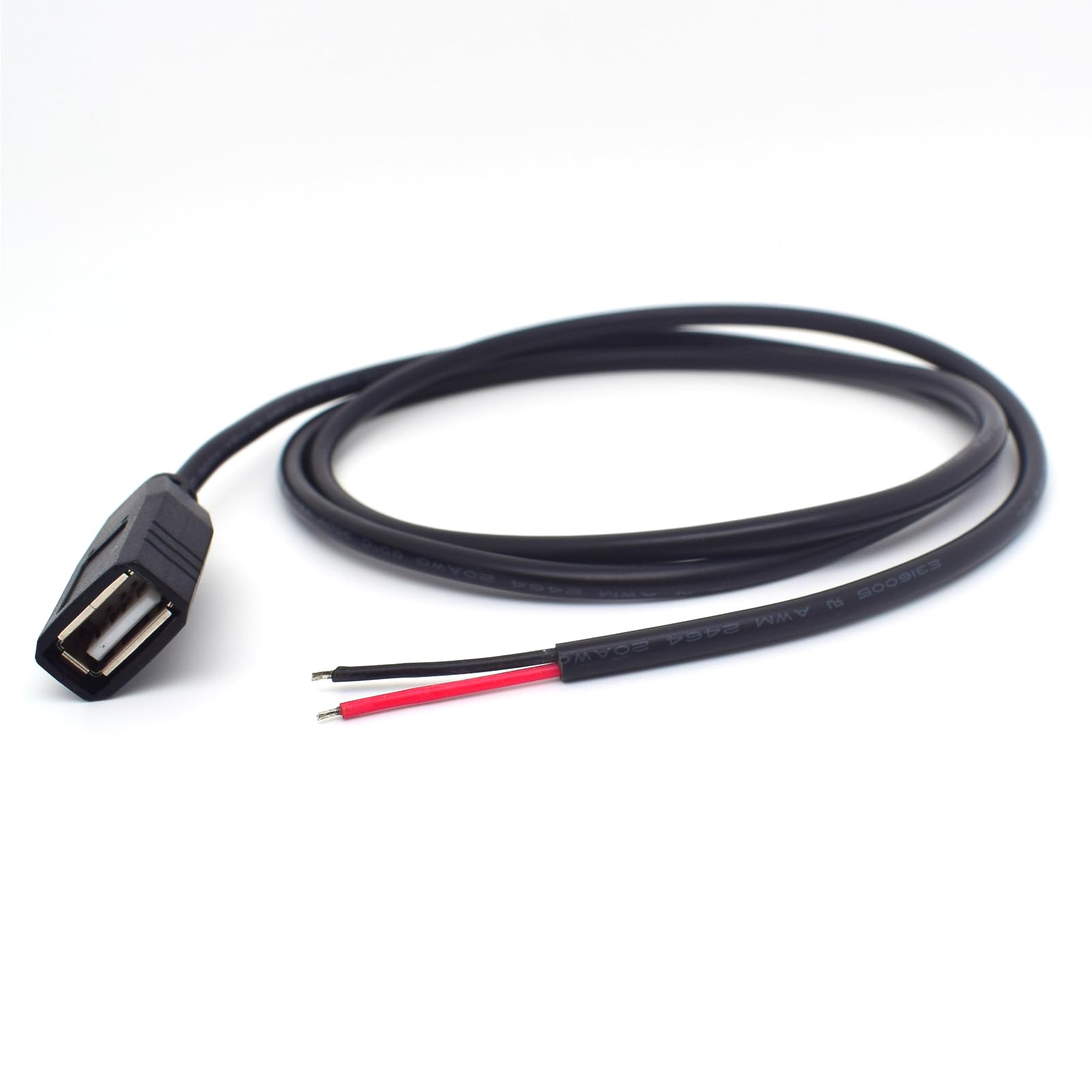 Amazon.com: EAHOSUCC Single 20AWG USB Pigtail 2 Wire Female,1M/3.3FT ...