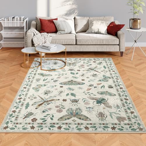 Amazon.com: Lahome Insect Print Washable Area Rugs 5x7, Soft Rugs for ...