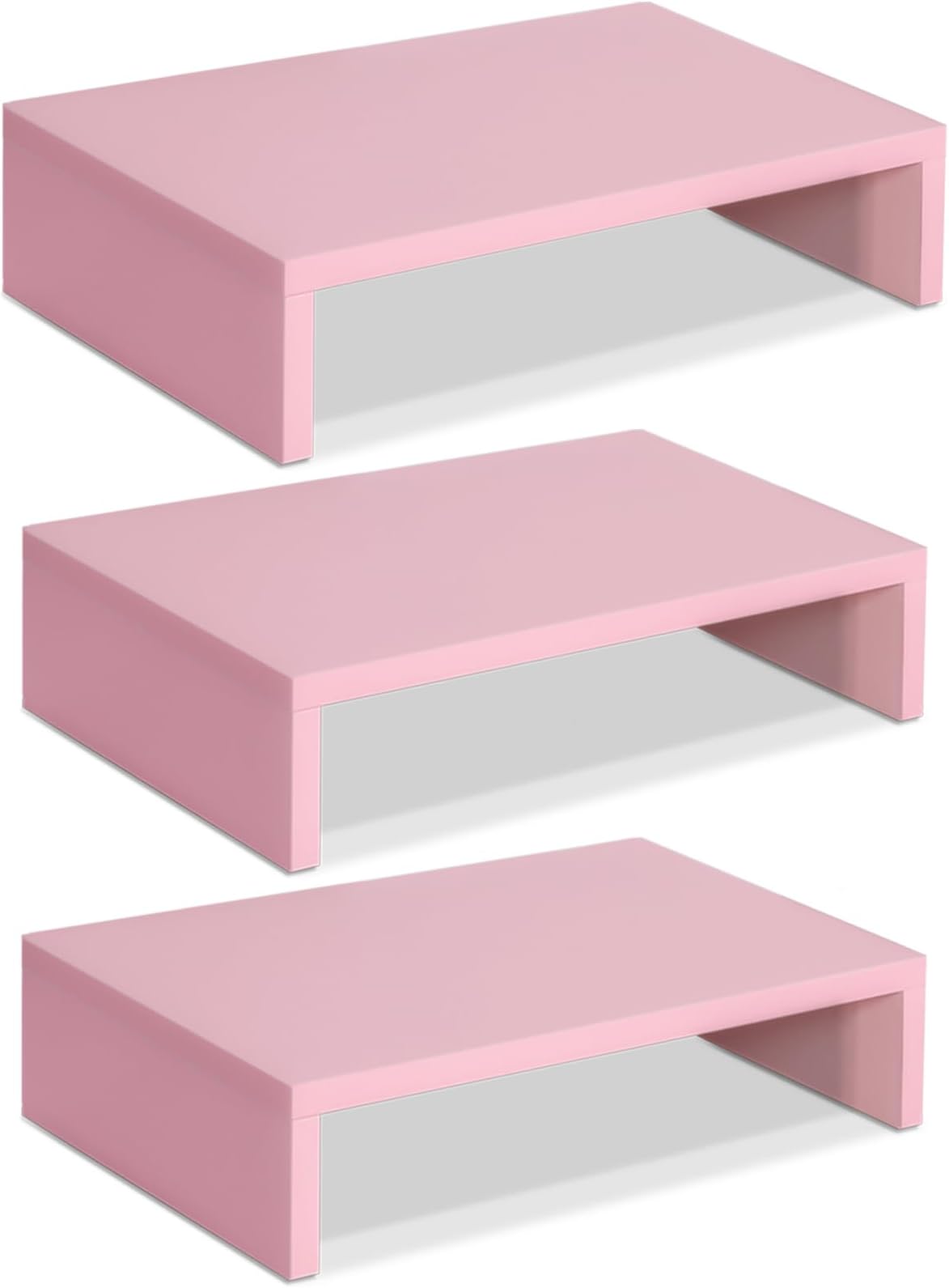 Amazon.com: TEAMIX Pink Monitor Stand Riser-2 Pack,Wood 2 Tier ...