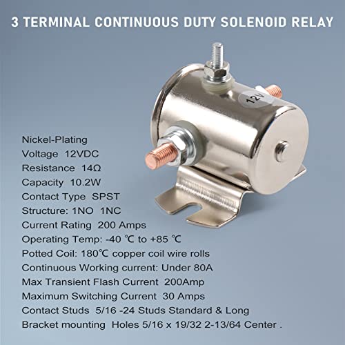 Snapklik.com : Max 200A 12 Volt Continuous Duty Solenoid Relay For Golf ...