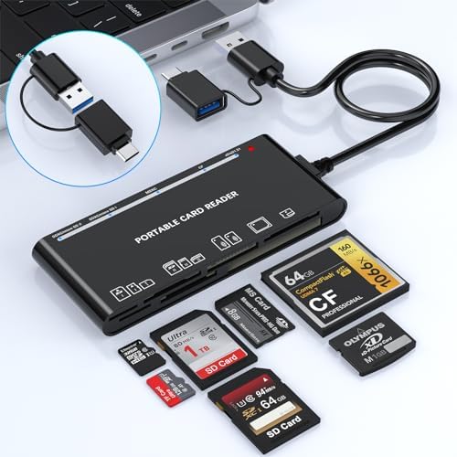 Amazon.com: Multi SD Card Reader, Dual Connector USB C USB 3.0 Memory ...