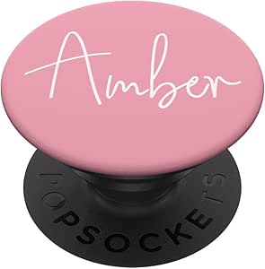 Amazon.com: Amber Name Personalized Girl Name White on Pink - Amber ...