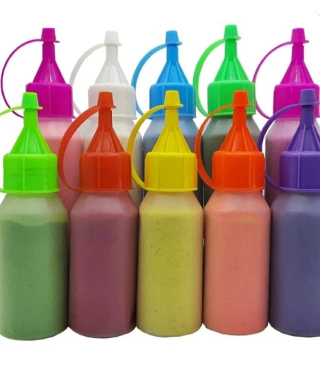 Buy Modelistic Set of 10 Rangoli Colour Powder Bottles, Kolam Rangoli ...