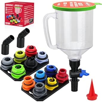 Amazon.com: 17-Piece Engine Oil Funnel Set, 1.36 qt Automotive Oil Funnel Kit with 12 Adapters ...